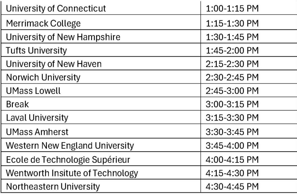 Schedule - Northeast
